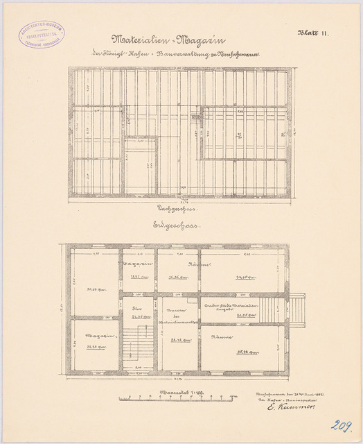 Ernst Kummer Hafengebäude, Danzig-Neufahrwasser Materialenmagazin ...